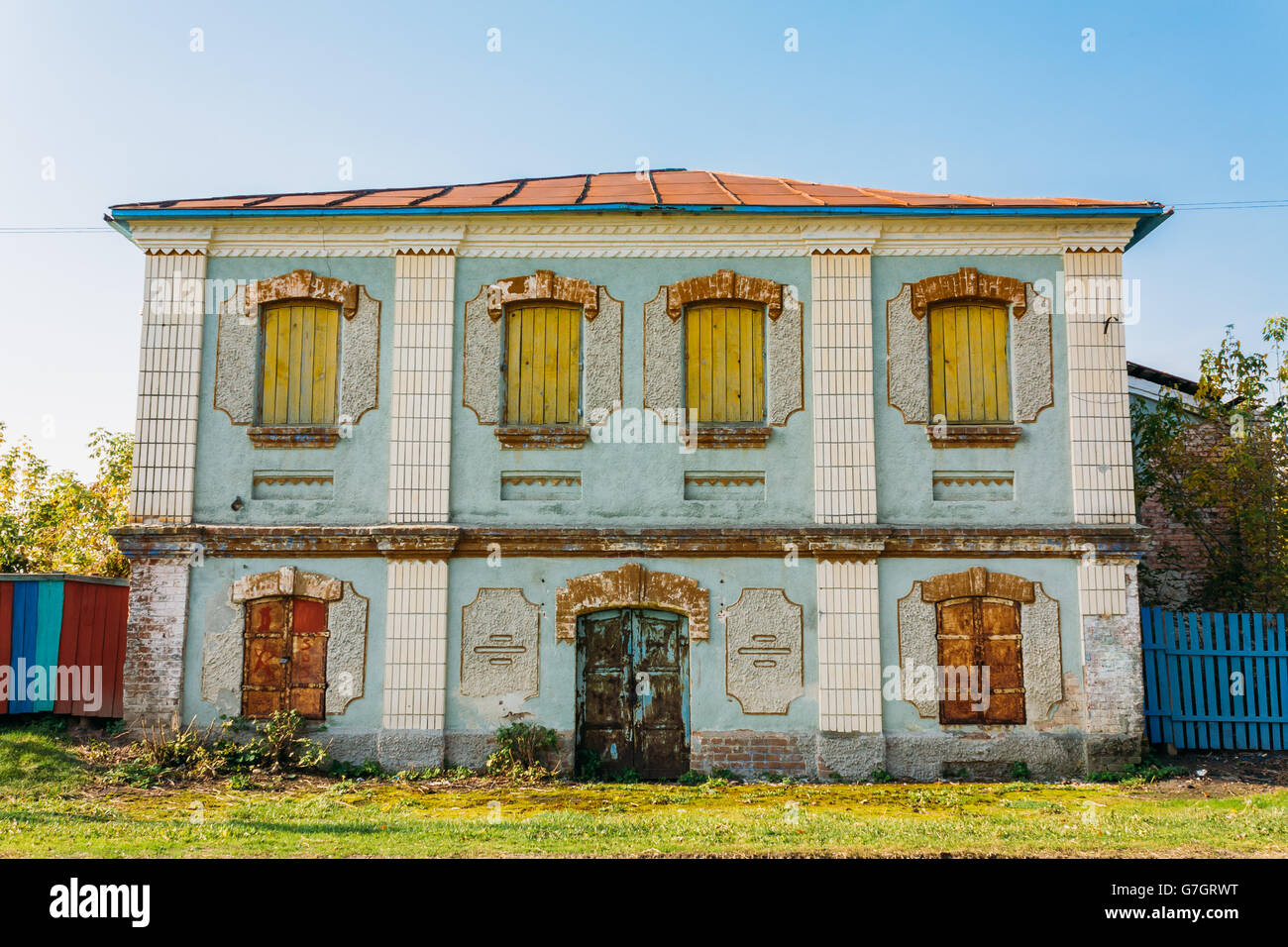 Old house in village of Korma in Dobrush district, Gomel region ...