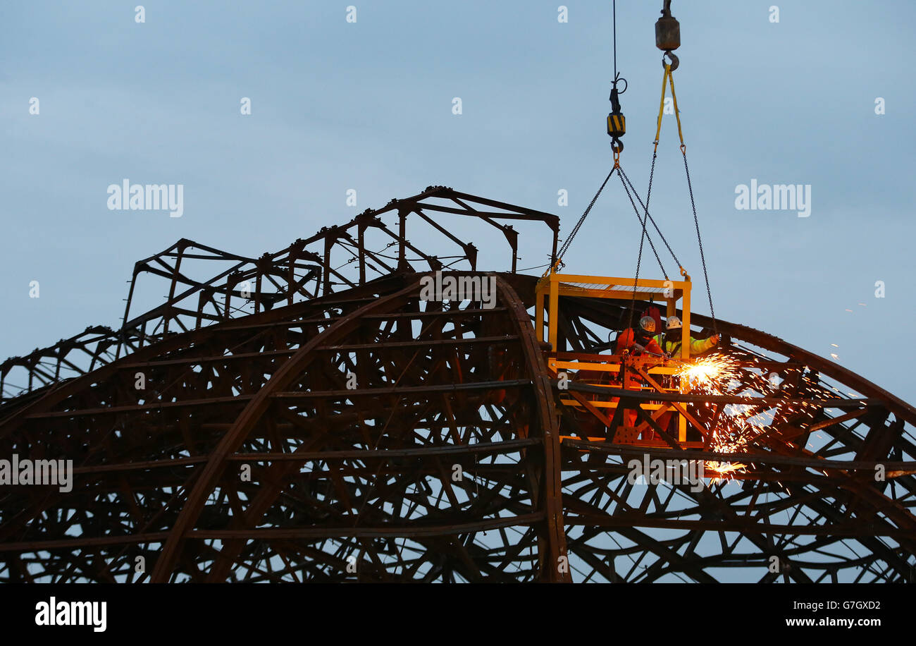 Eastbourne pier demolition hi-res stock photography and images - Alamy