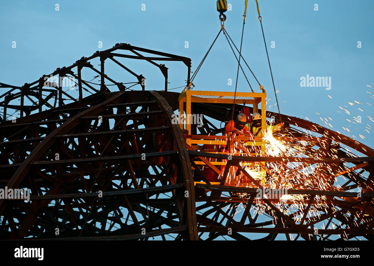 Eastbourne pier demolition hi-res stock photography and images - Alamy