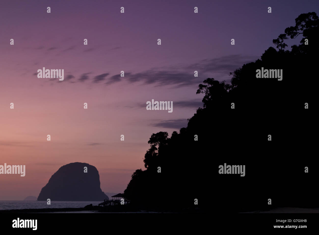 Sunset at beach on an island in Krabi Thailand Stock Photo - Alamy