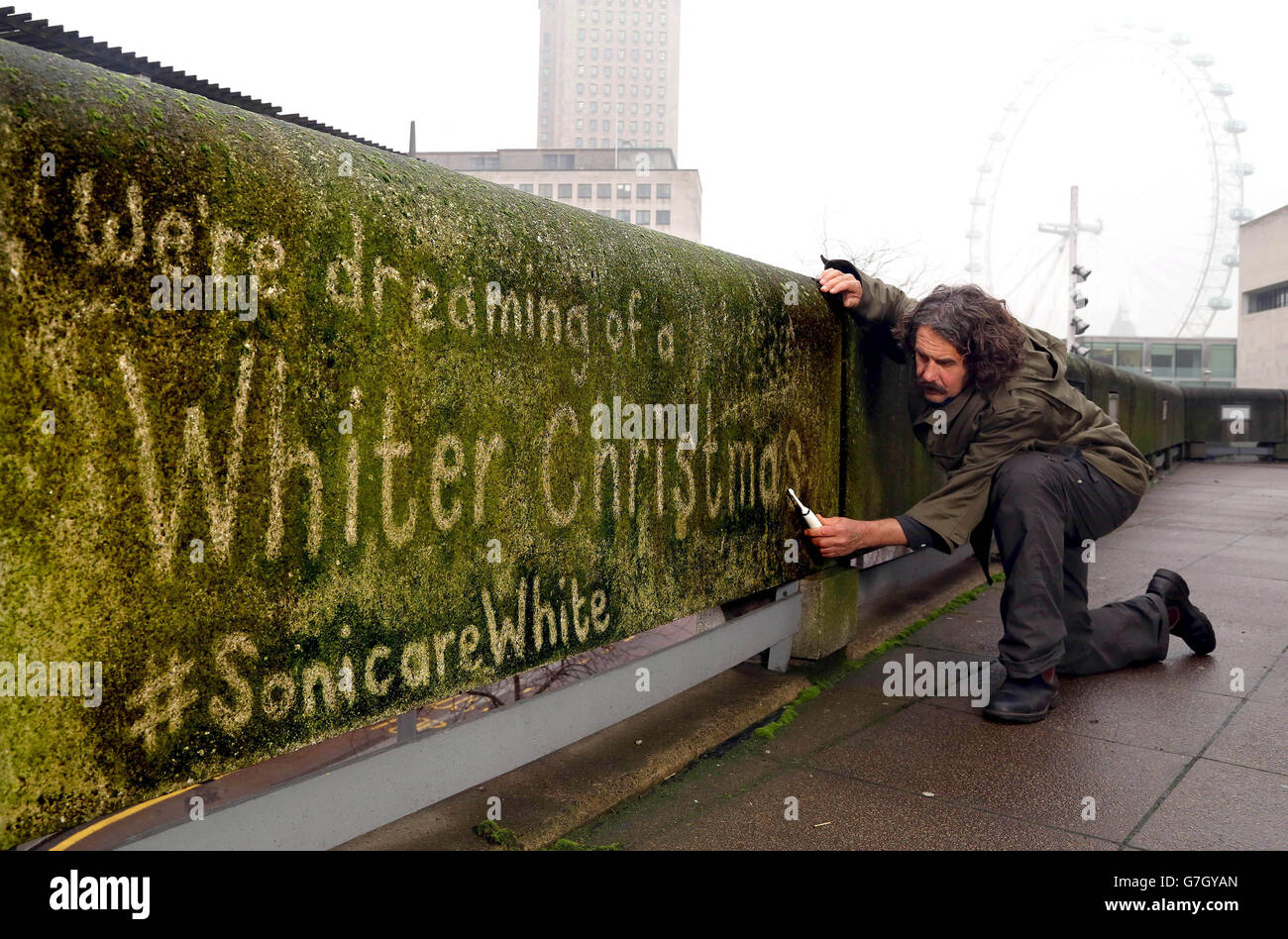 Street artist Paul Moose Curtis creates a Christmas themed reverse ...