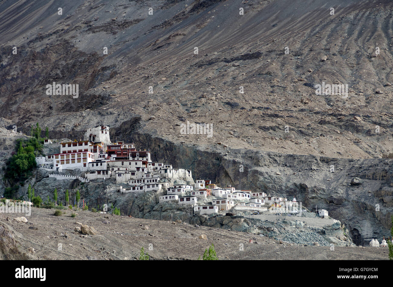 Monastery, Diskit Gompa, Nubra Valley, near Leh, Ladakh, Jammu and ...