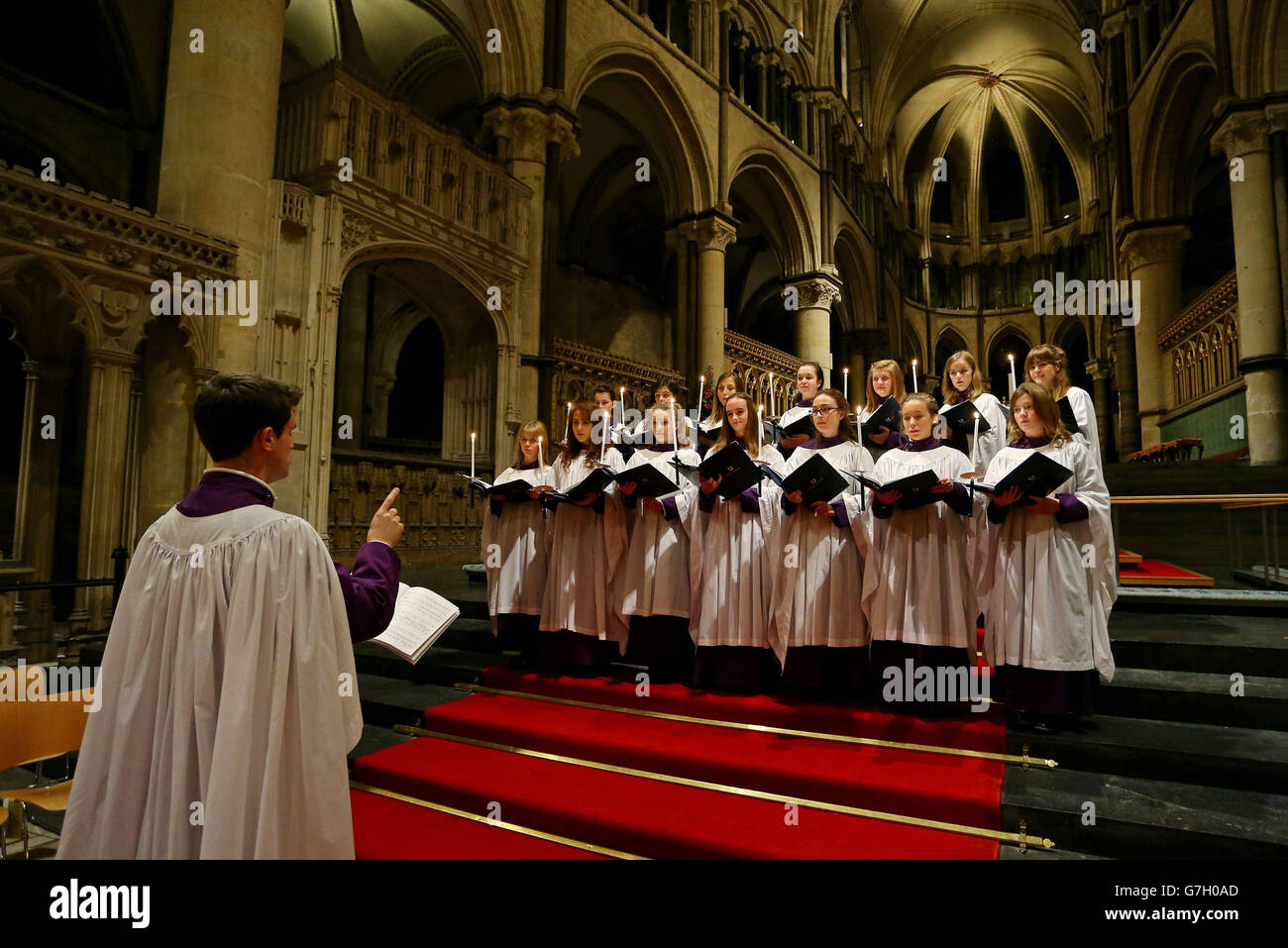 Members of the Canterbury Cathedral Girls Choir rehearse for their ...