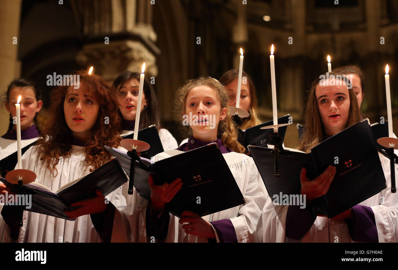 Members of the Canterbury Cathedral Girls Choir rehearse for their ...