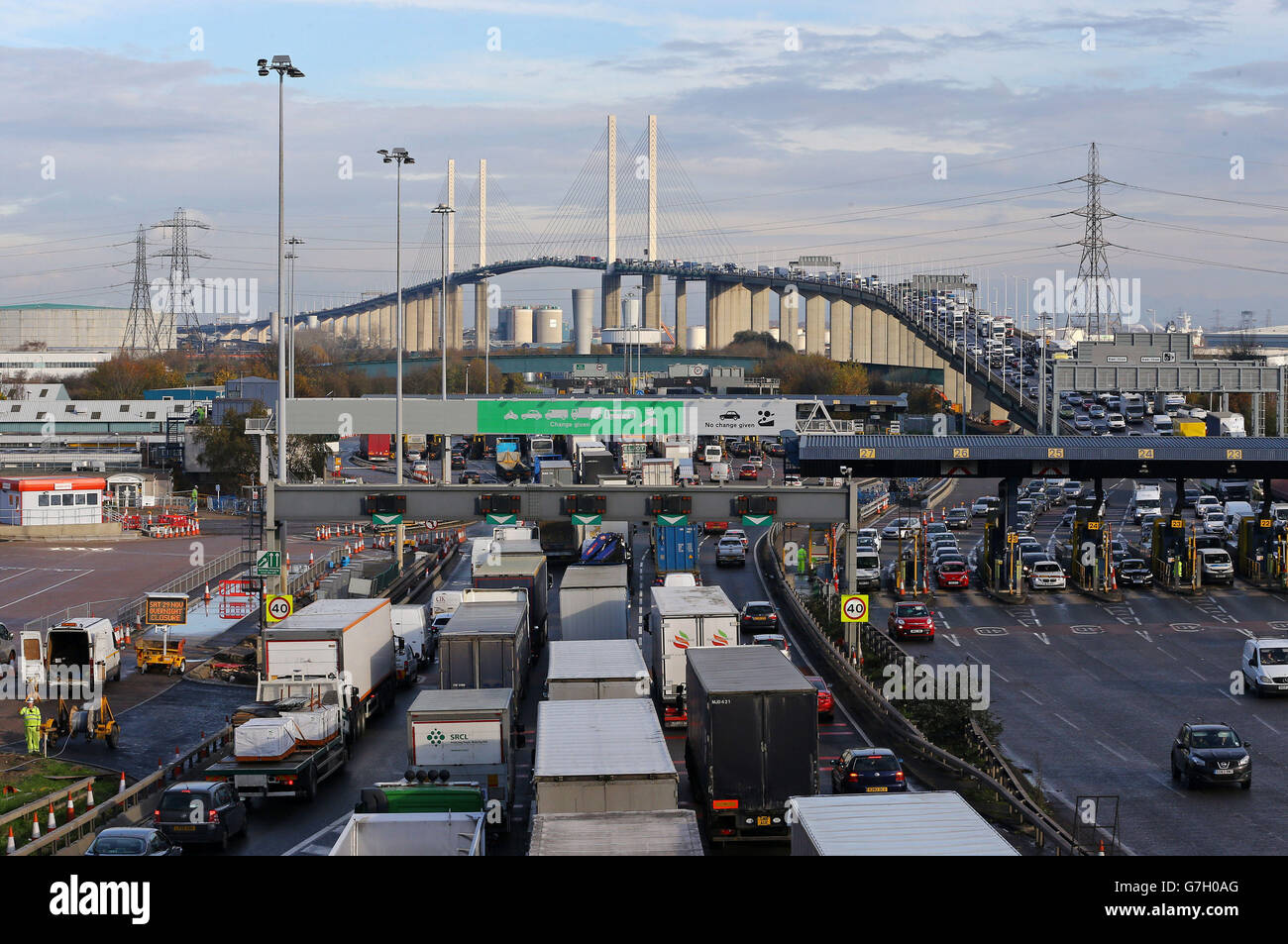 Toll booths end at Dartford Crossing Stock Photo - Alamy