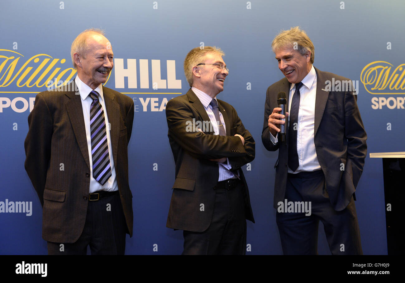 John Inverdale (right) chats with John Gaustad (left) and Graham Sharpe ...