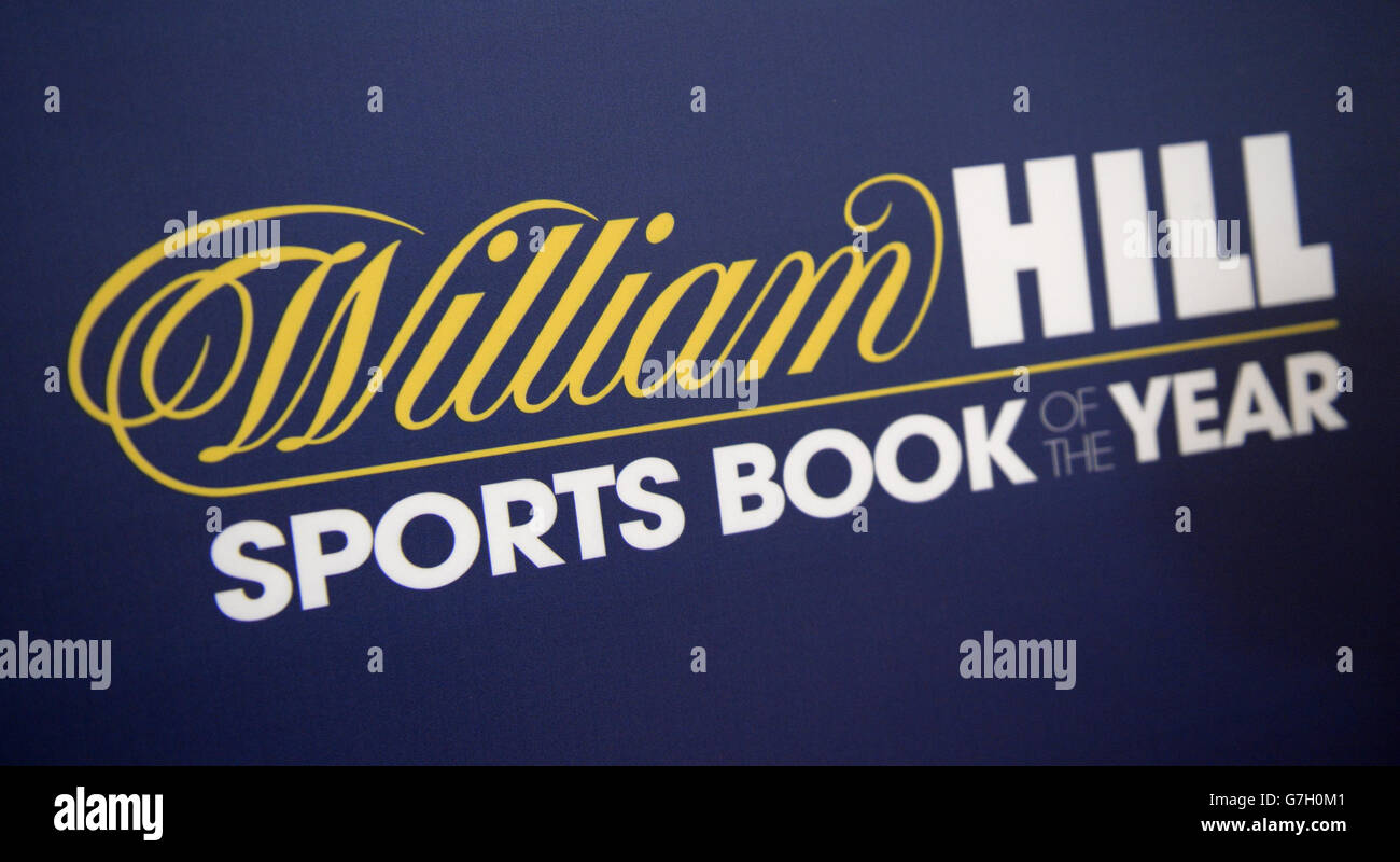 Detailed view of signage for the William Hill Sports Book of the Year ...