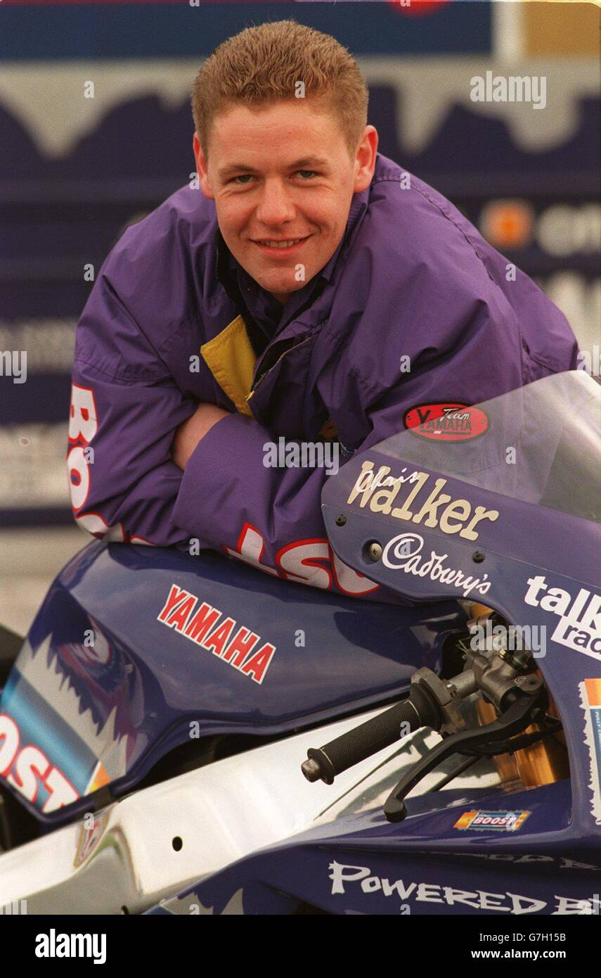 Chris Walker signs for the Cadbury's Boost Yamaha Team Stock Photo - Alamy
