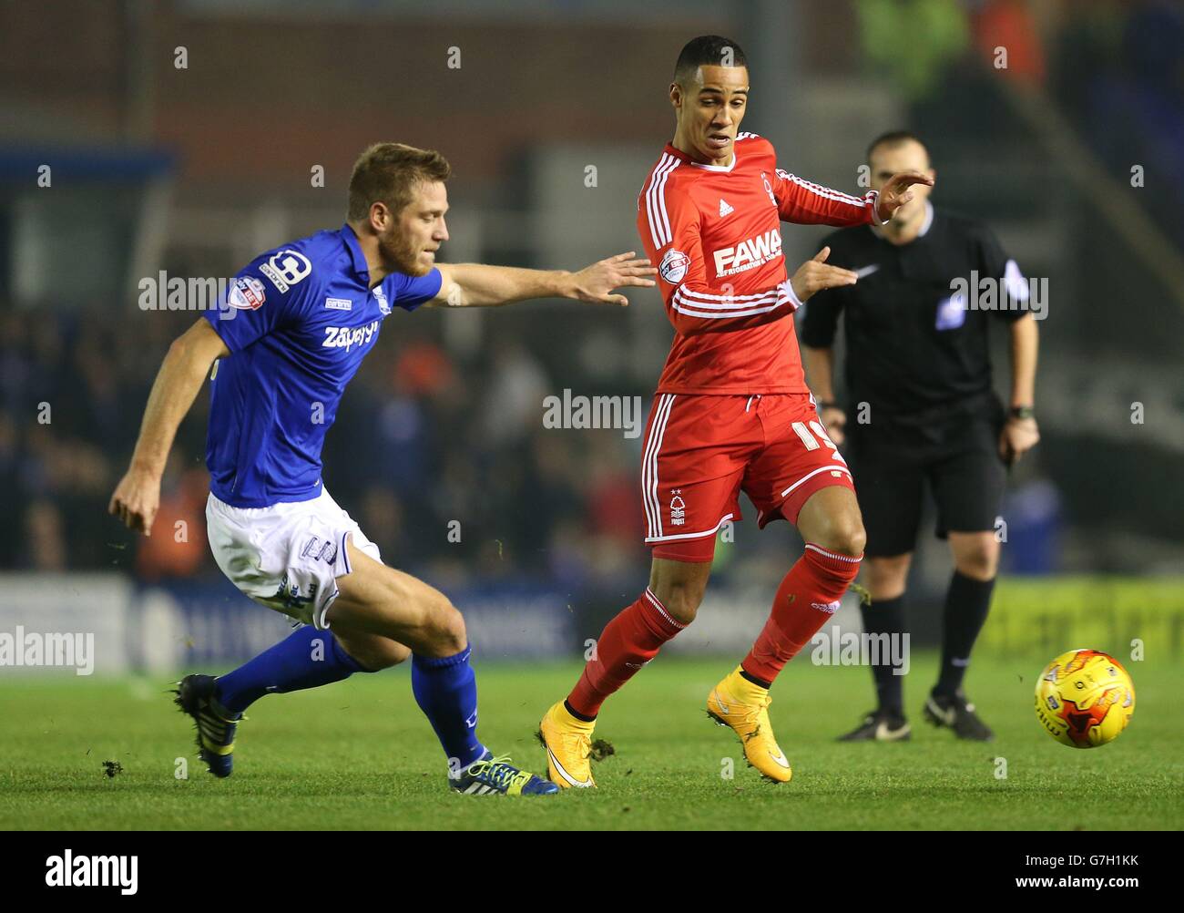 Birmingham City's Michael Morrison (left) Nottingham Forest's Thomas ...