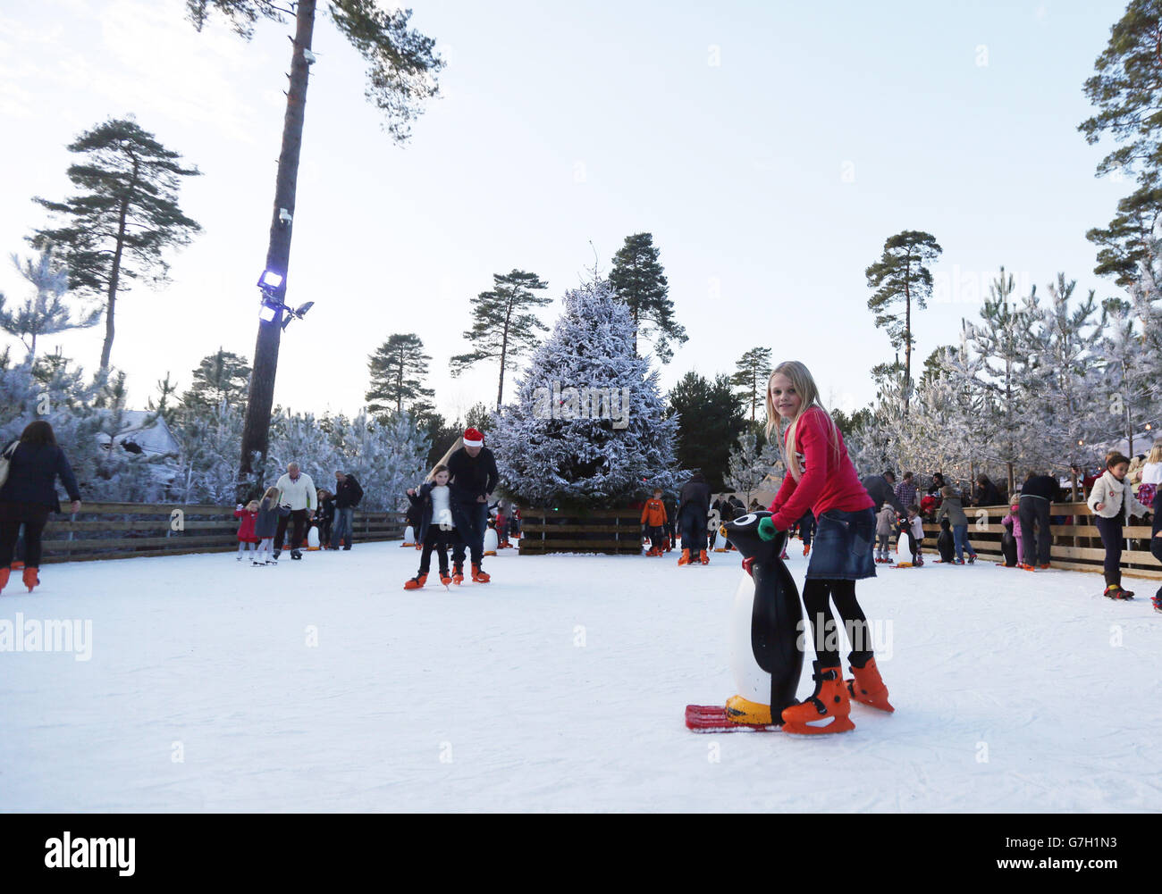 Alexandra Webb, nine, from Kent skates on the ice rink at Lapland UK in ...