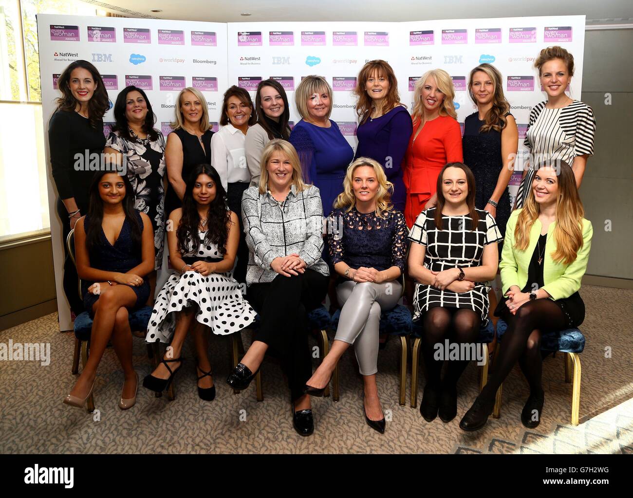 The finalists pose for a picture as they arrive for the NatWest ...