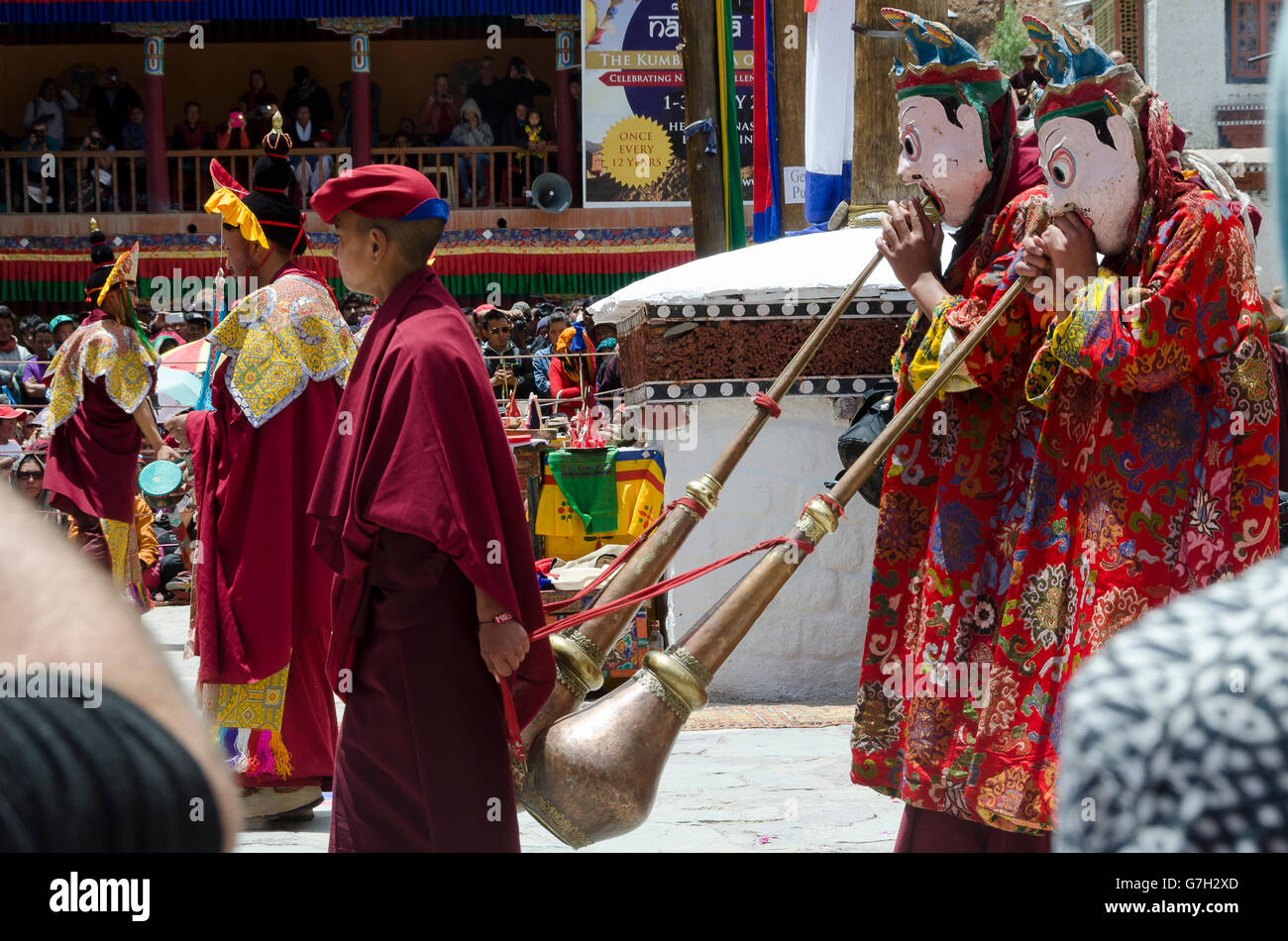 Dancers at Hemis Festival, Hemis, near Leh, Ladakh, Jammu and Kashmir ...