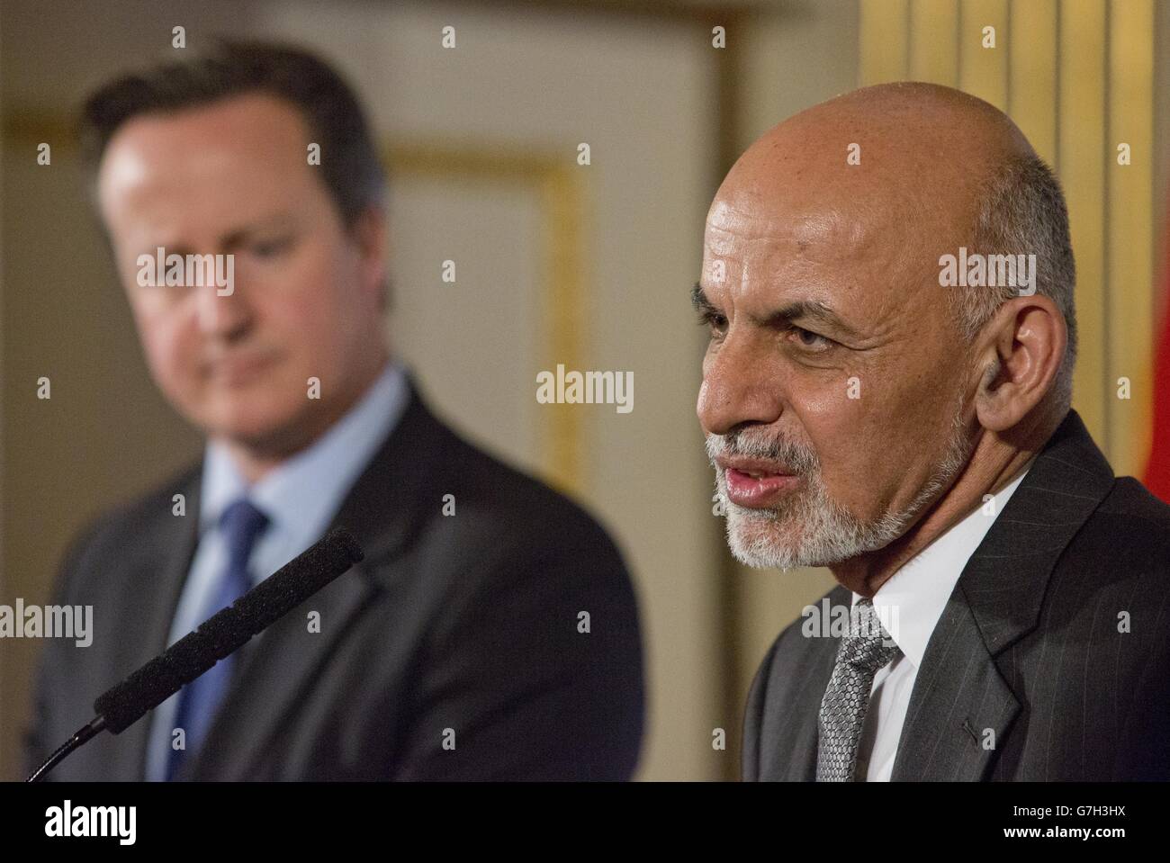 Prime Minister David Cameron (left) and Afghan president Ashraf Ghani ...