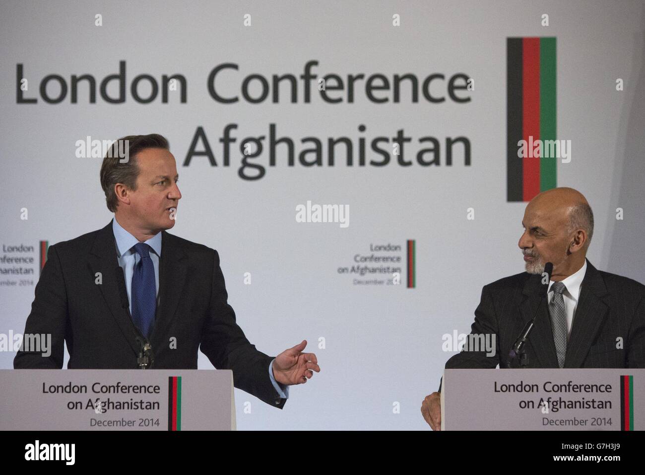 Prime Minister David Cameron (left) and Afghan president Ashraf Ghani ...