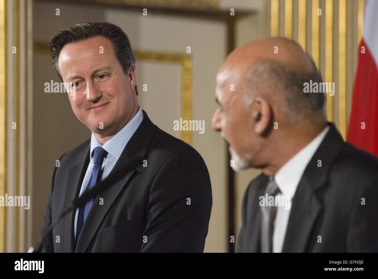 Prime Minister David Cameron (left) and Afghan president Ashraf Ghani ...