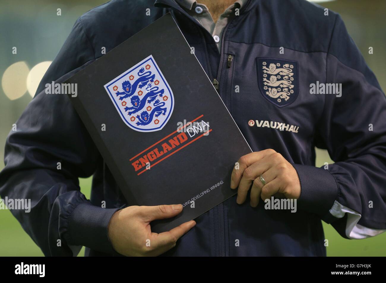 Dan Ashworth, FA Director of Elite Development, holds the 'England DNA ...