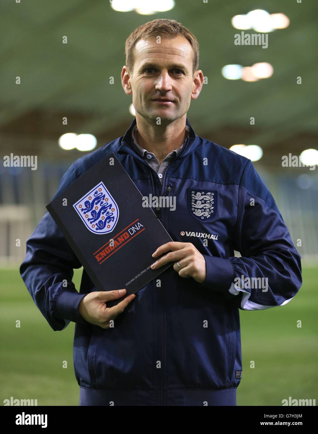 Dan Ashworth, FA Director of Elite Development, holds the 'England DNA ...