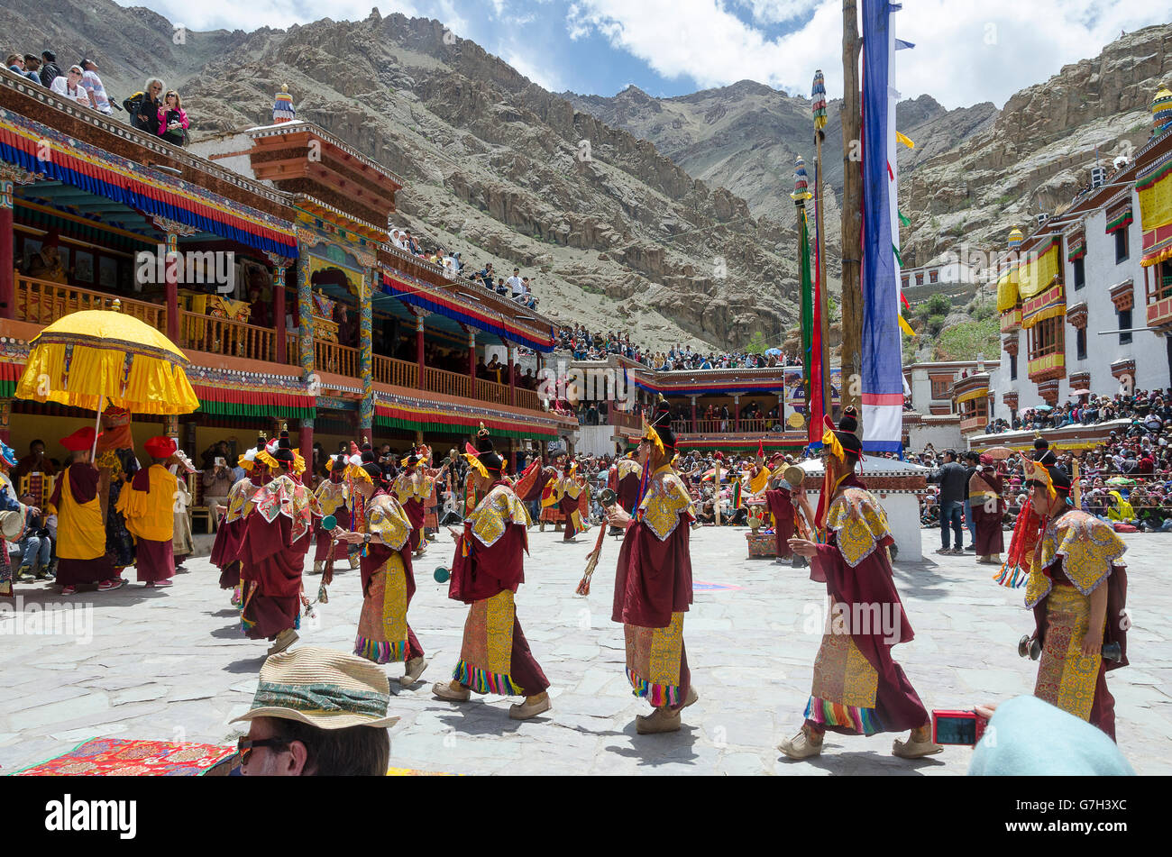 Dancers at Hemis Festival, Hemis, near Leh, Ladakh, Jammu and Kashmir ...