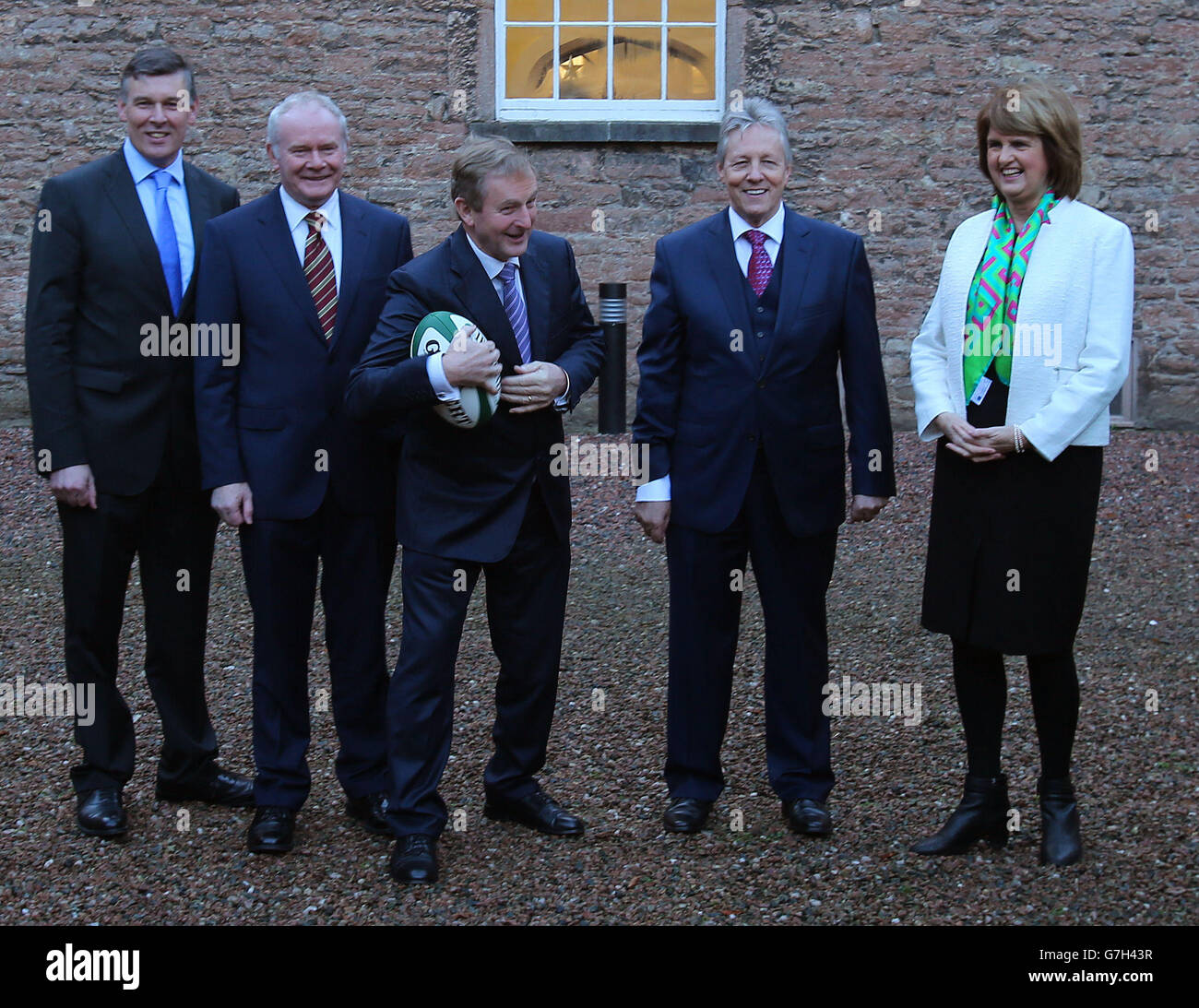 (left-right) Philip Browne (CEO IRFU), Northern Ireland Deputy First ...