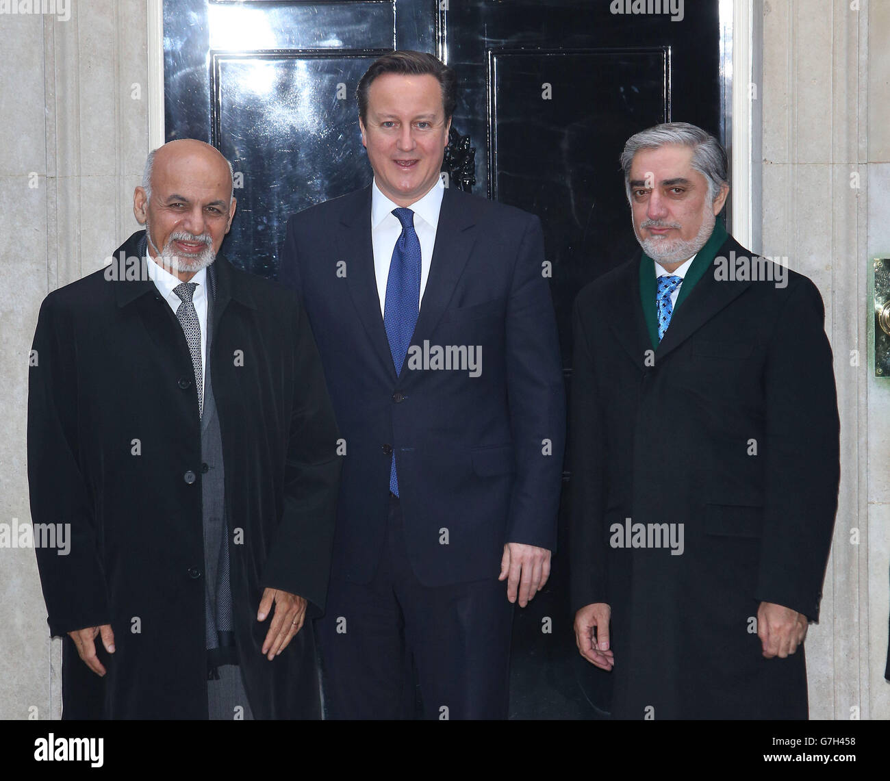Prime Minister David Cameron (centre) with the President of Afghanistan ...