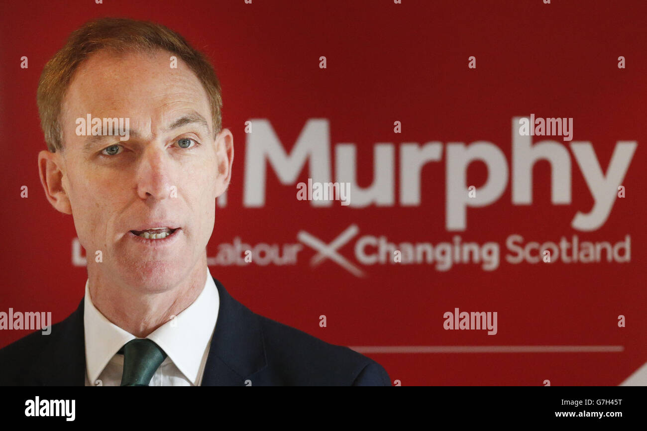 Scottish Labour leadership candidate Jim Murphy during a speech on the ...