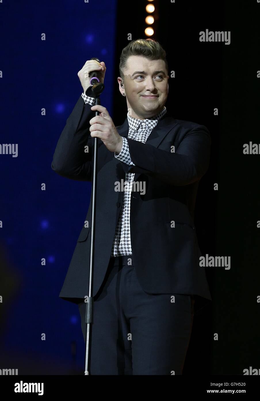 EXCLUSIVE Sam Smith live on stage during the Capital FM Jingle Bell ...