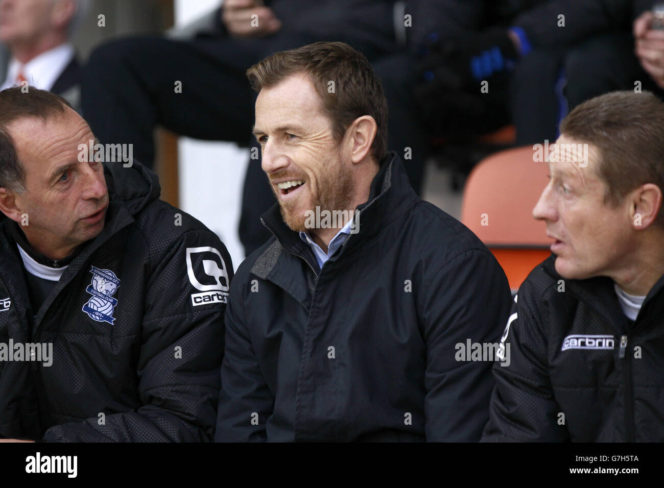 Birmingham City manager Gary Rowett (centre), assistant manager Kevin ...