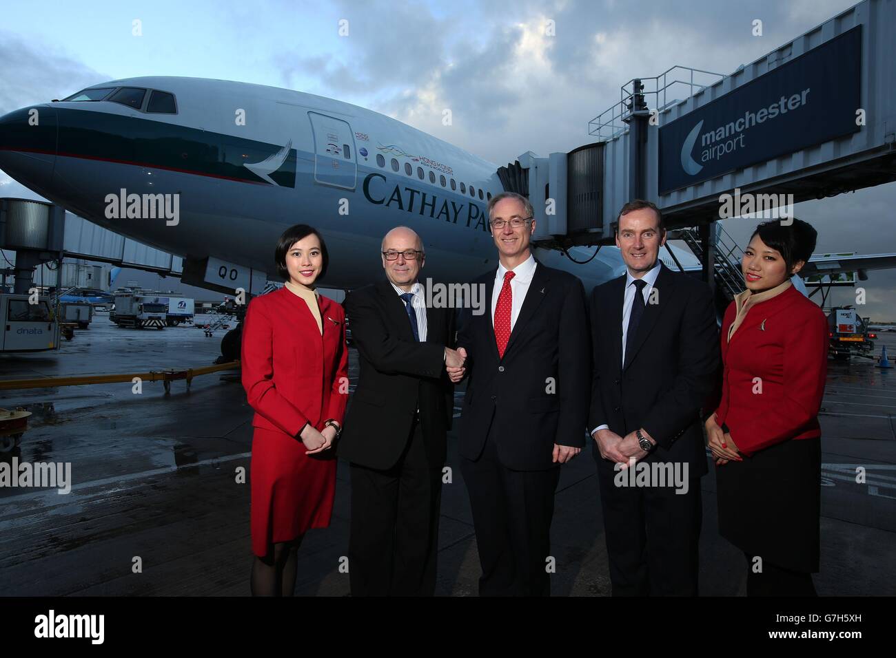 (left to right) Cathay Pacific air stewardess, Karen Leung, Charlie ...