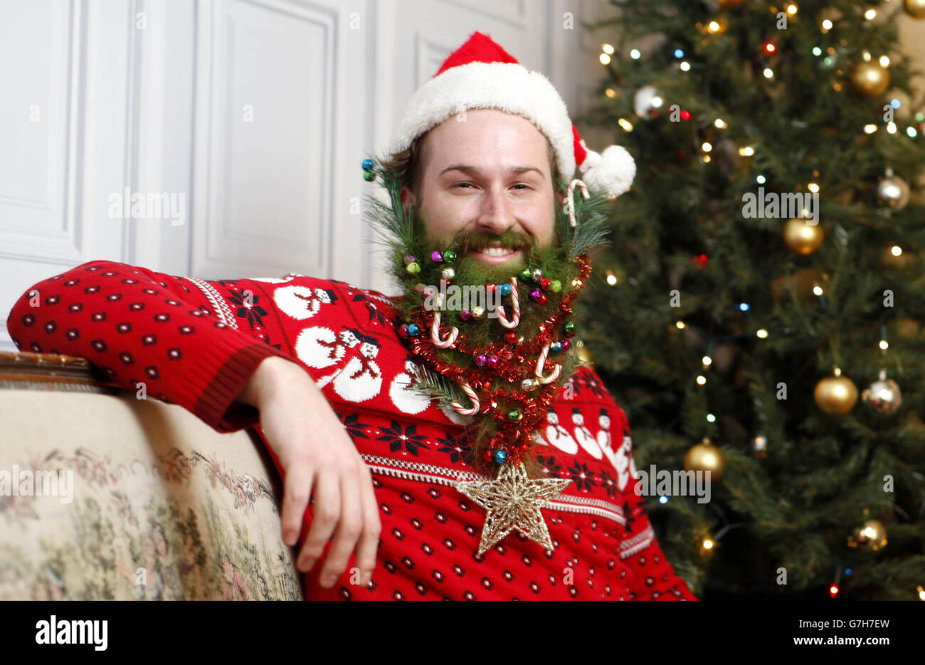 EDITORIAL USE ONLY Luke Marchant sports a beard with a 'festive edge ...