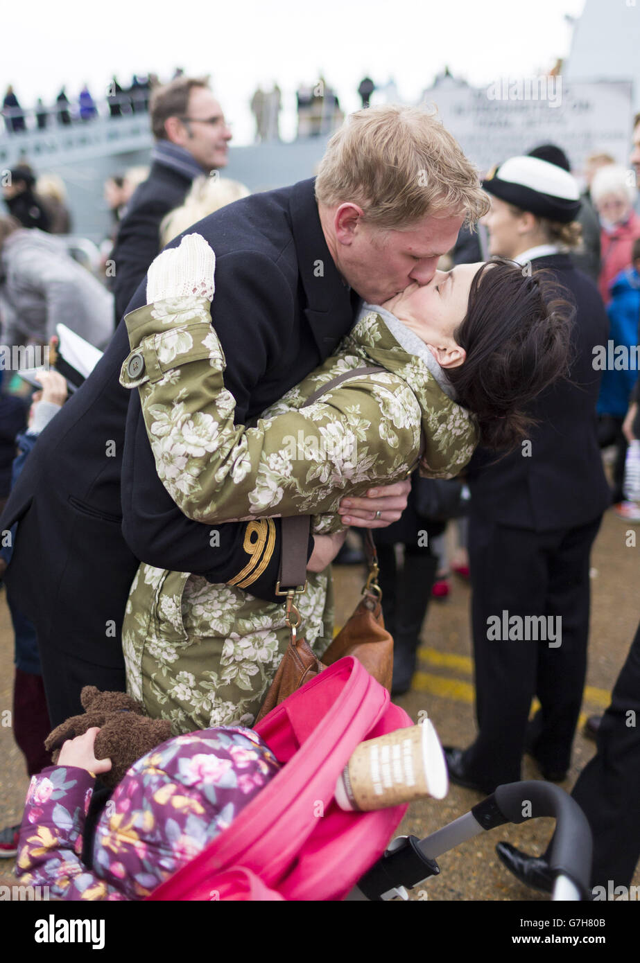 HMS Defender homecoming Stock Photo - Alamy