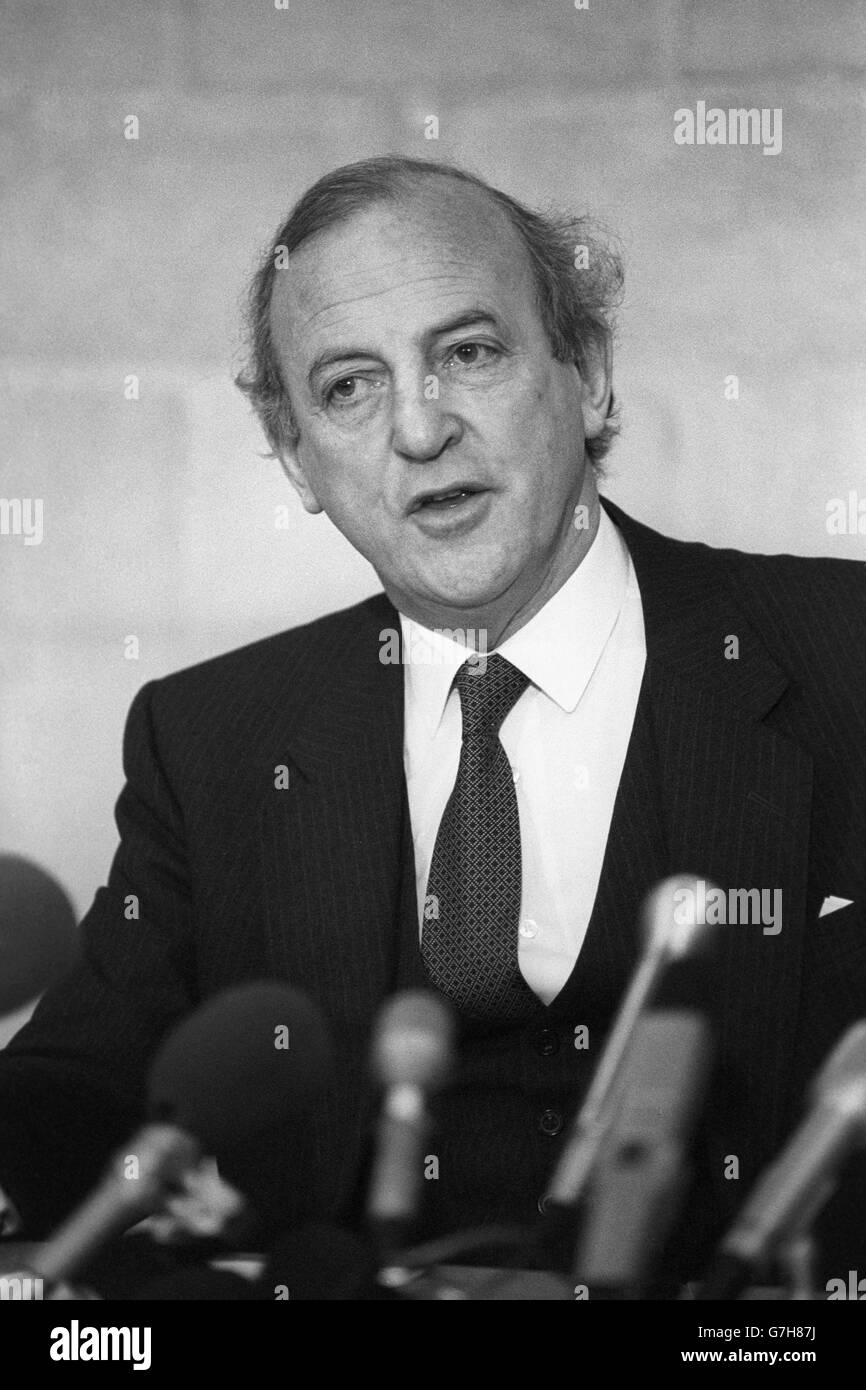 Lord Justice Taylor at a Press conference in Sheffield to announce the ...