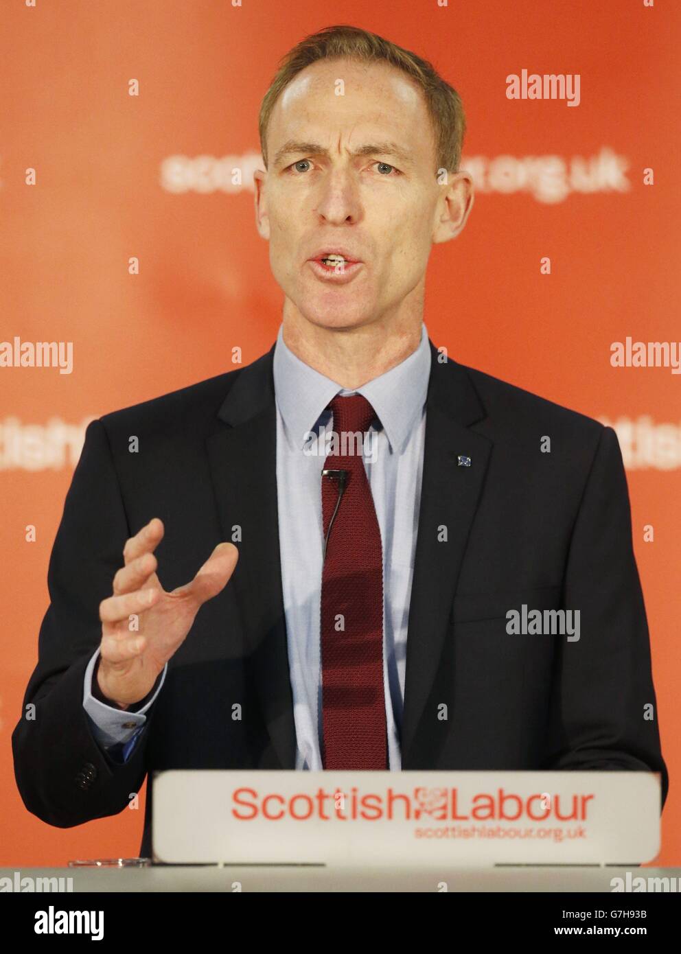Scottish Labour leader announced Stock Photo - Alamy