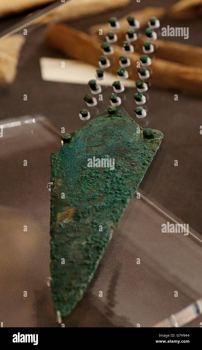 A view of the bronze dagger found with the skeleton known as Racton Man ...