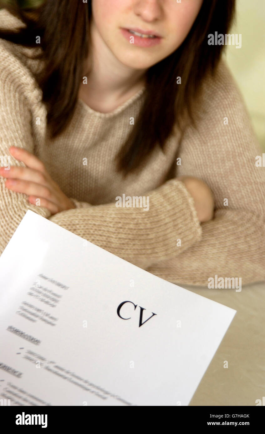 Woman and her CV Stock Photo - Alamy