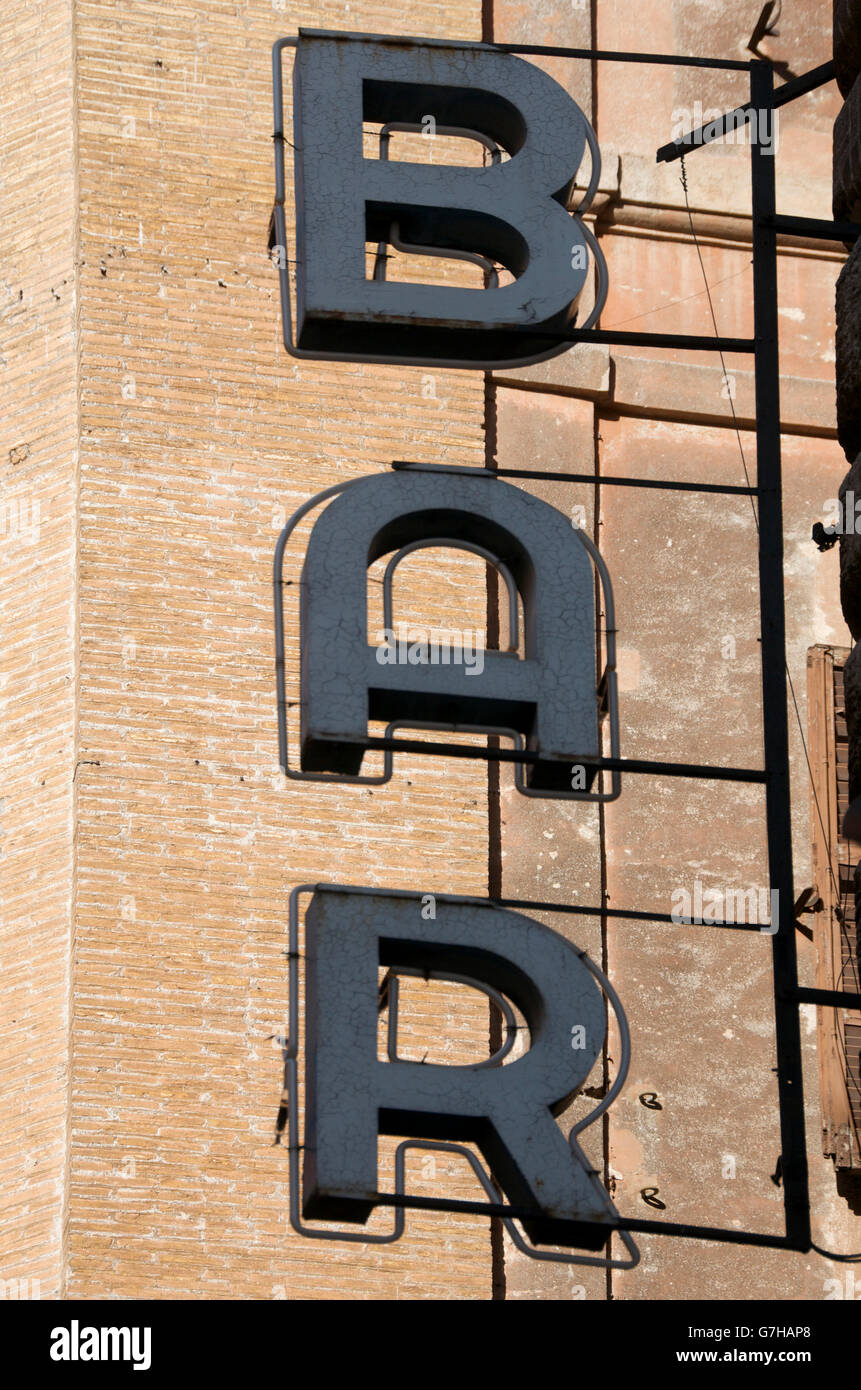 Bar, neon writing Stock Photo - Alamy