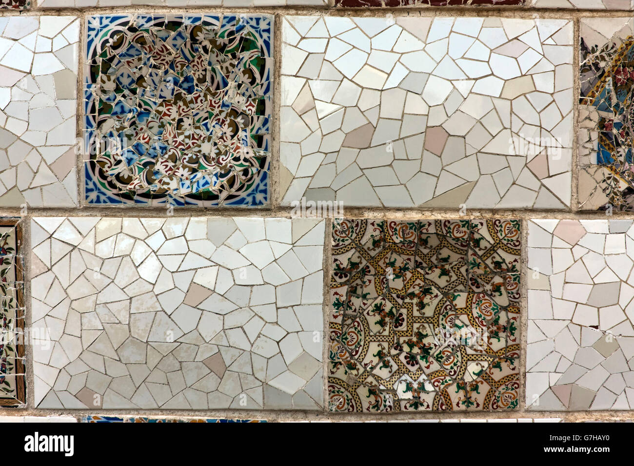 Majolica texture, Gaudi architecture, Parc Guell, UNESCO World Heritage ...
