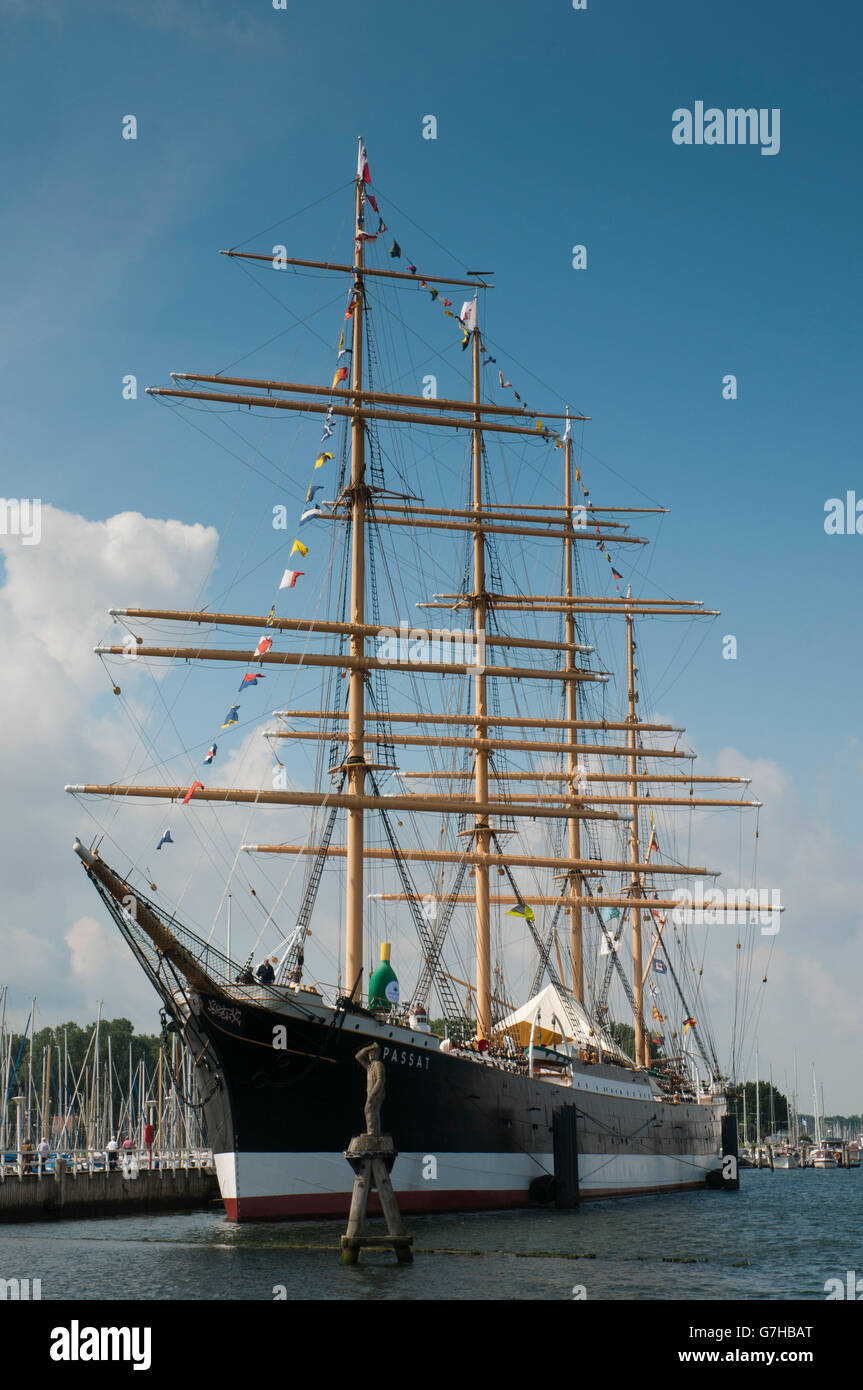 Four-masted steel barque Passat on Priwall quay, tall ship, sailing ...