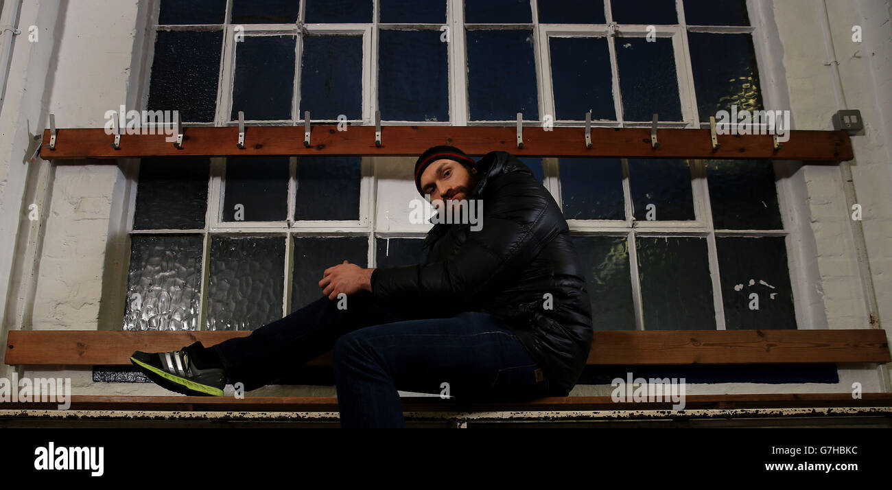 Heavyweight boxer Tyson Fury poses for the photographer during a media ...