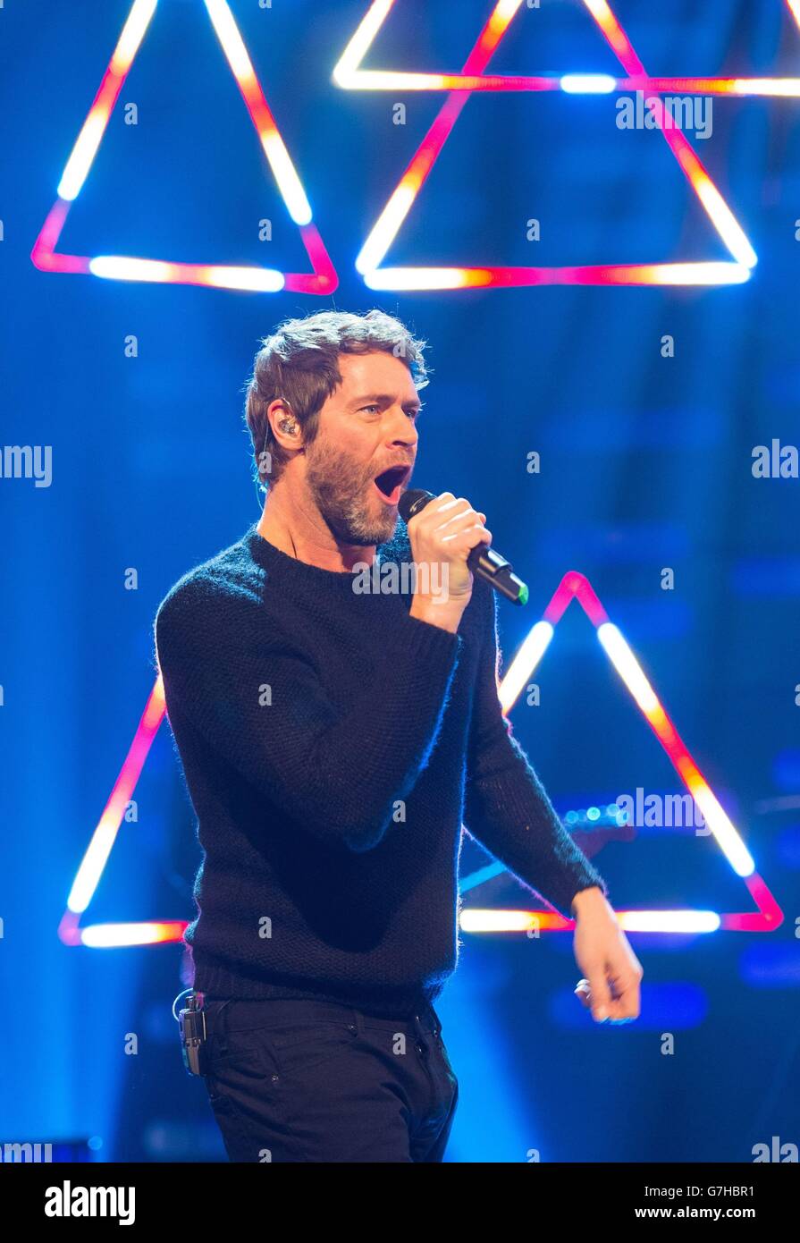 Howard Donald of Take That performs during filming of the Graham Norton ...