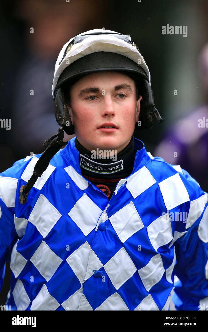 Jockey callum bewley at haydock racecourse hi-res stock photography and ...