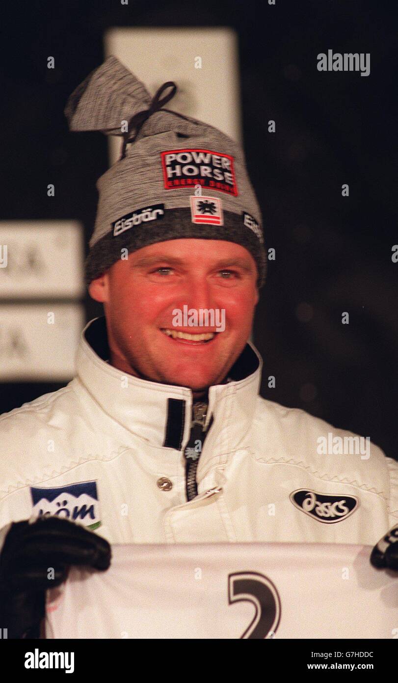 Skiing ... Wengen Skiing ... World Cup Slalom Stock Photo - Alamy