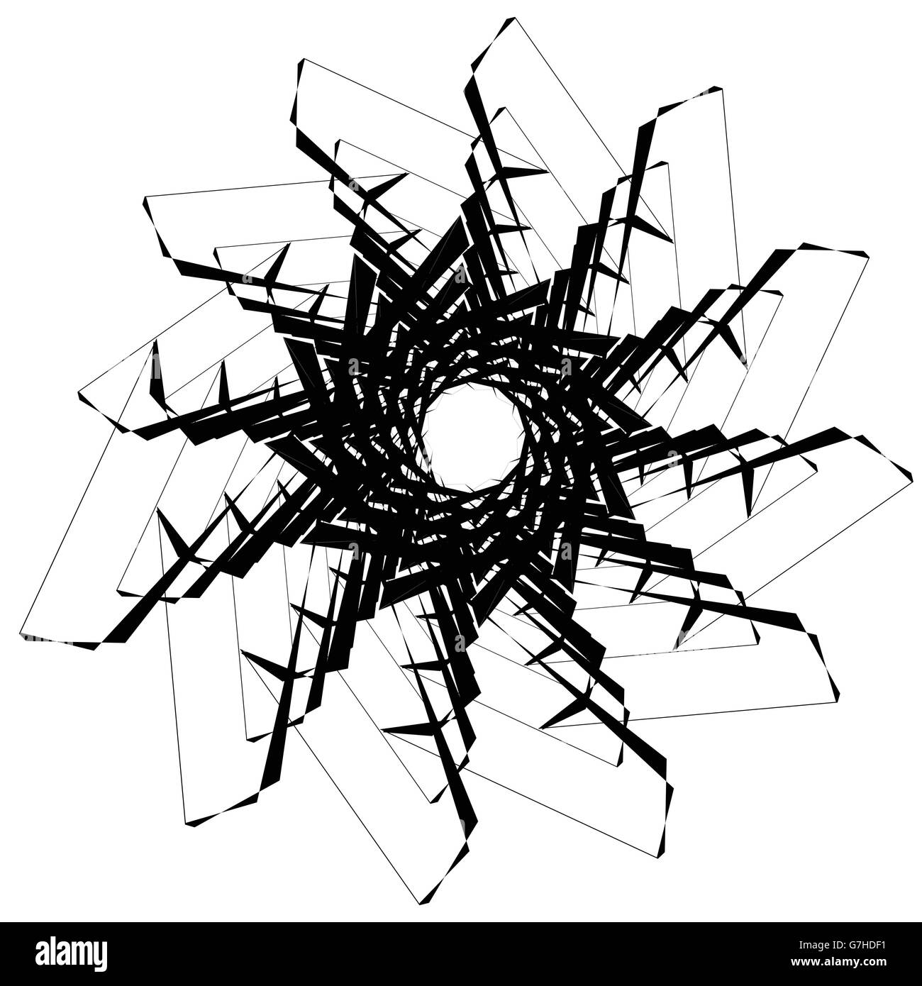 Circular geometric element. Rotating shapes, forms abstract ...