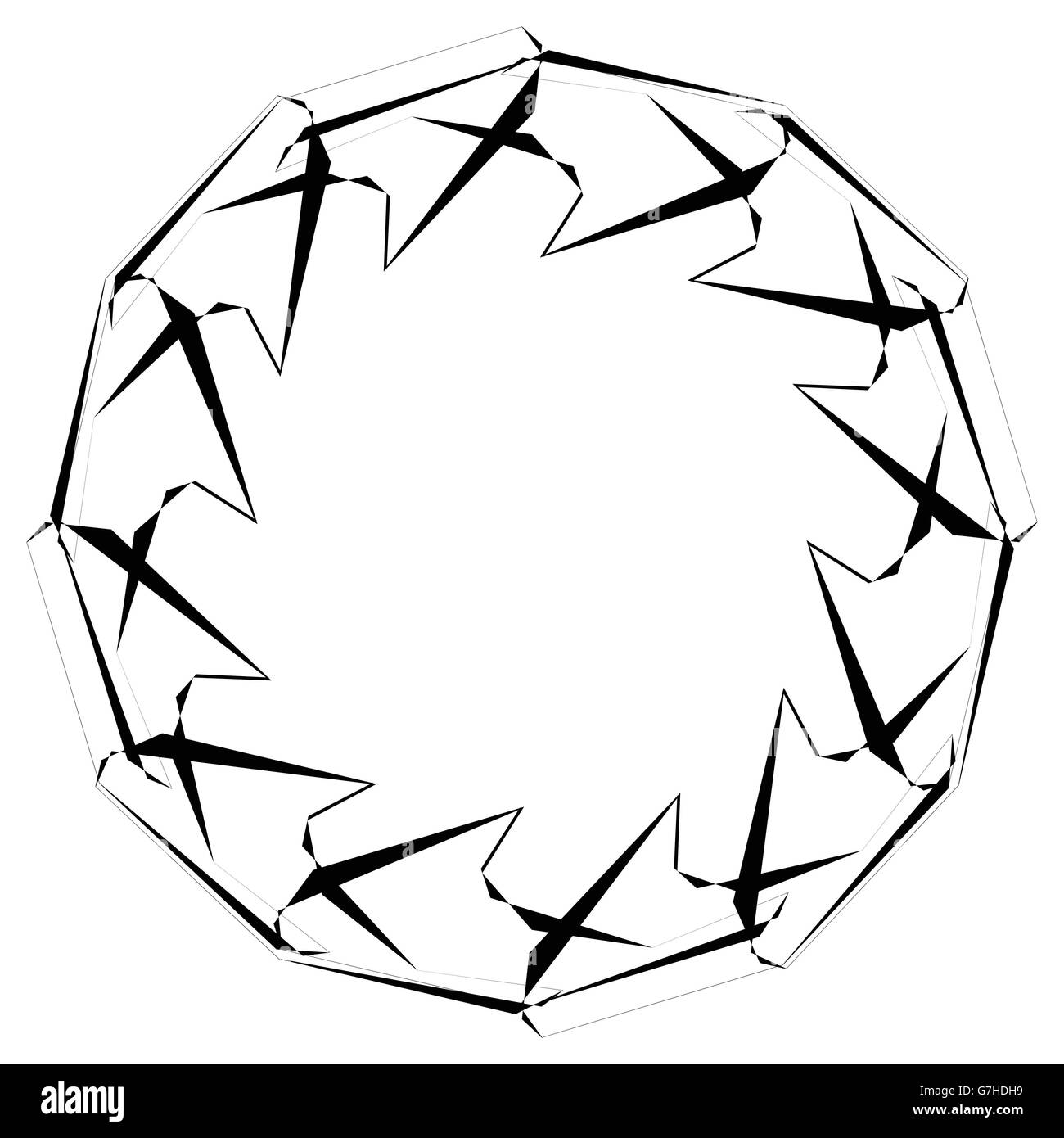 Circular geometric element. Rotating shapes, forms abstract ...