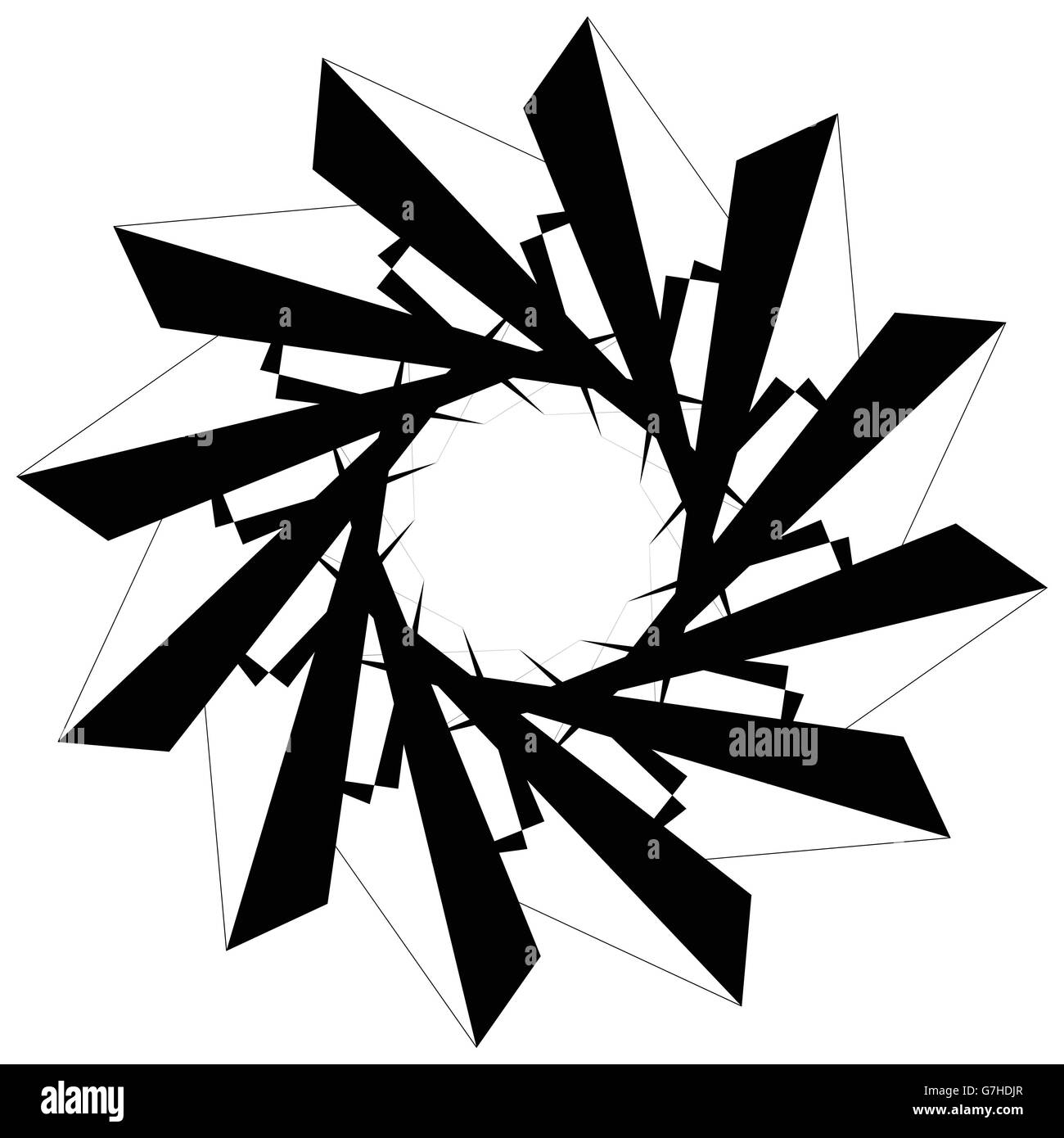 Circular geometric element. Rotating shapes, forms abstract ...