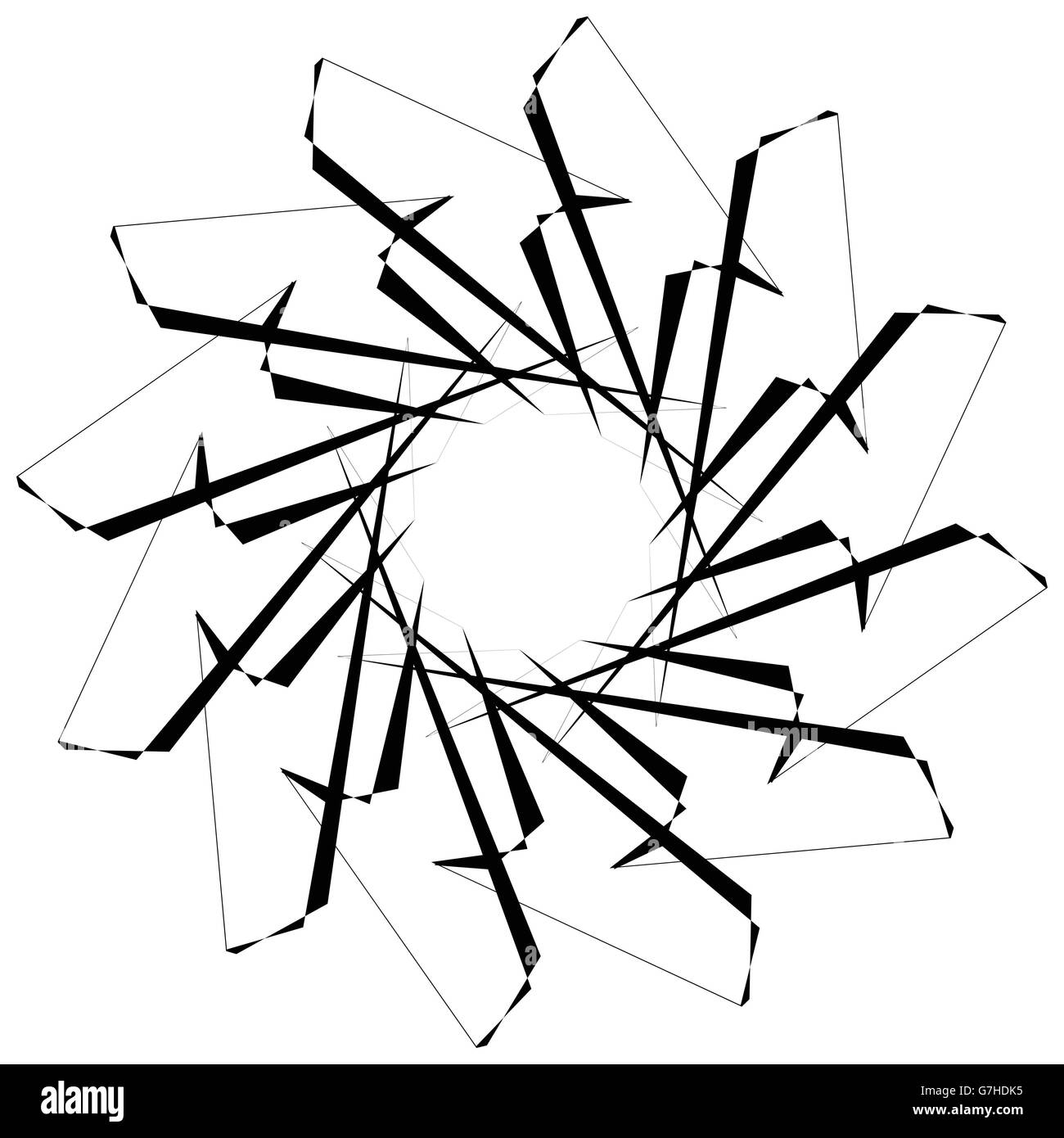 Circular geometric element. Rotating shapes, forms abstract ...