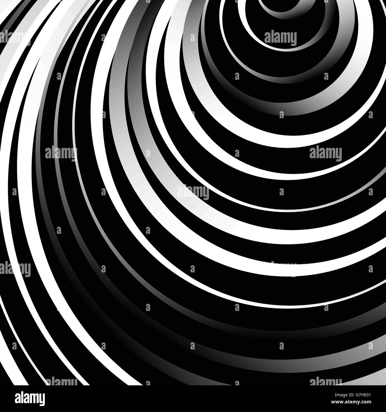 Concentric circles, rings abstract pattern. Monochrome geometric ...