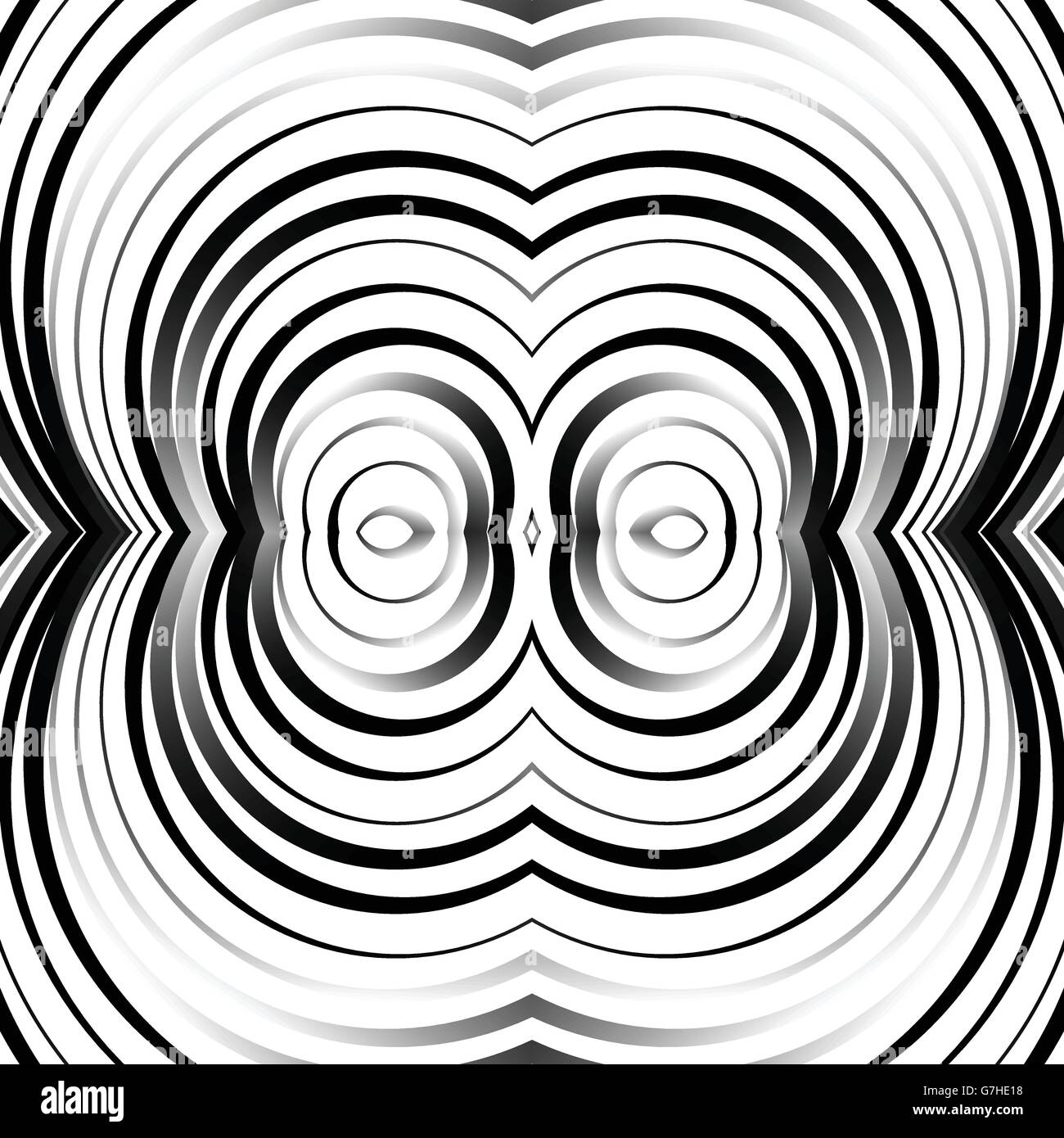Concentric circles, rings abstract pattern. Monochrome geometric ...