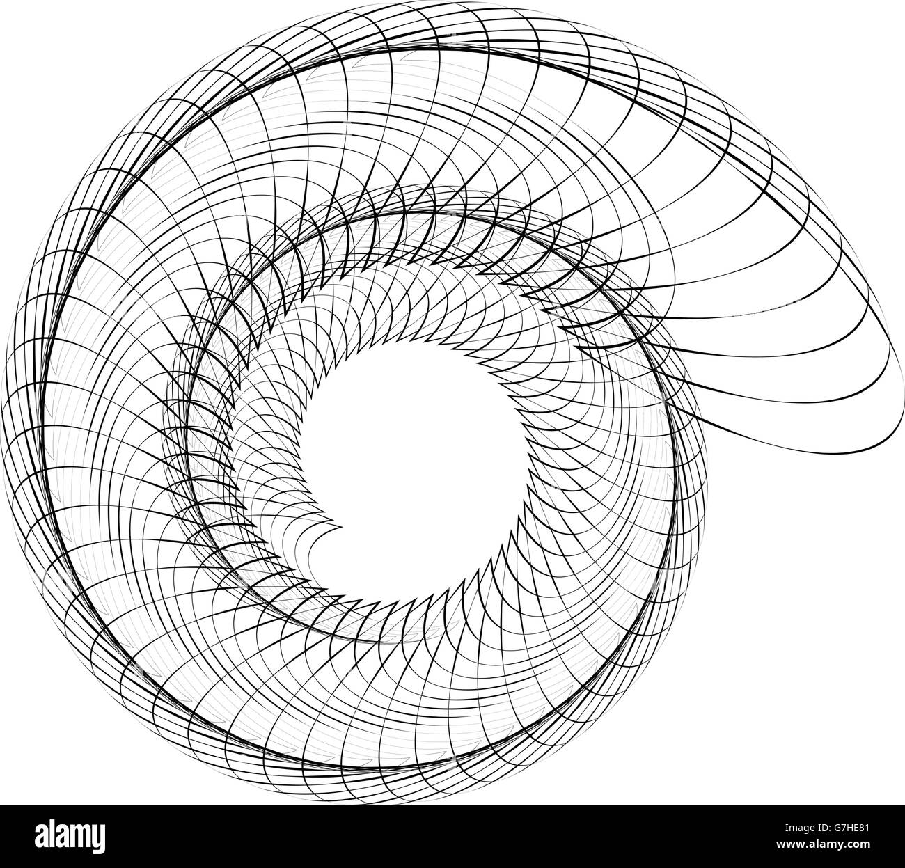 Geometric spiral. Volute, helix elements. Abstract geometric ...