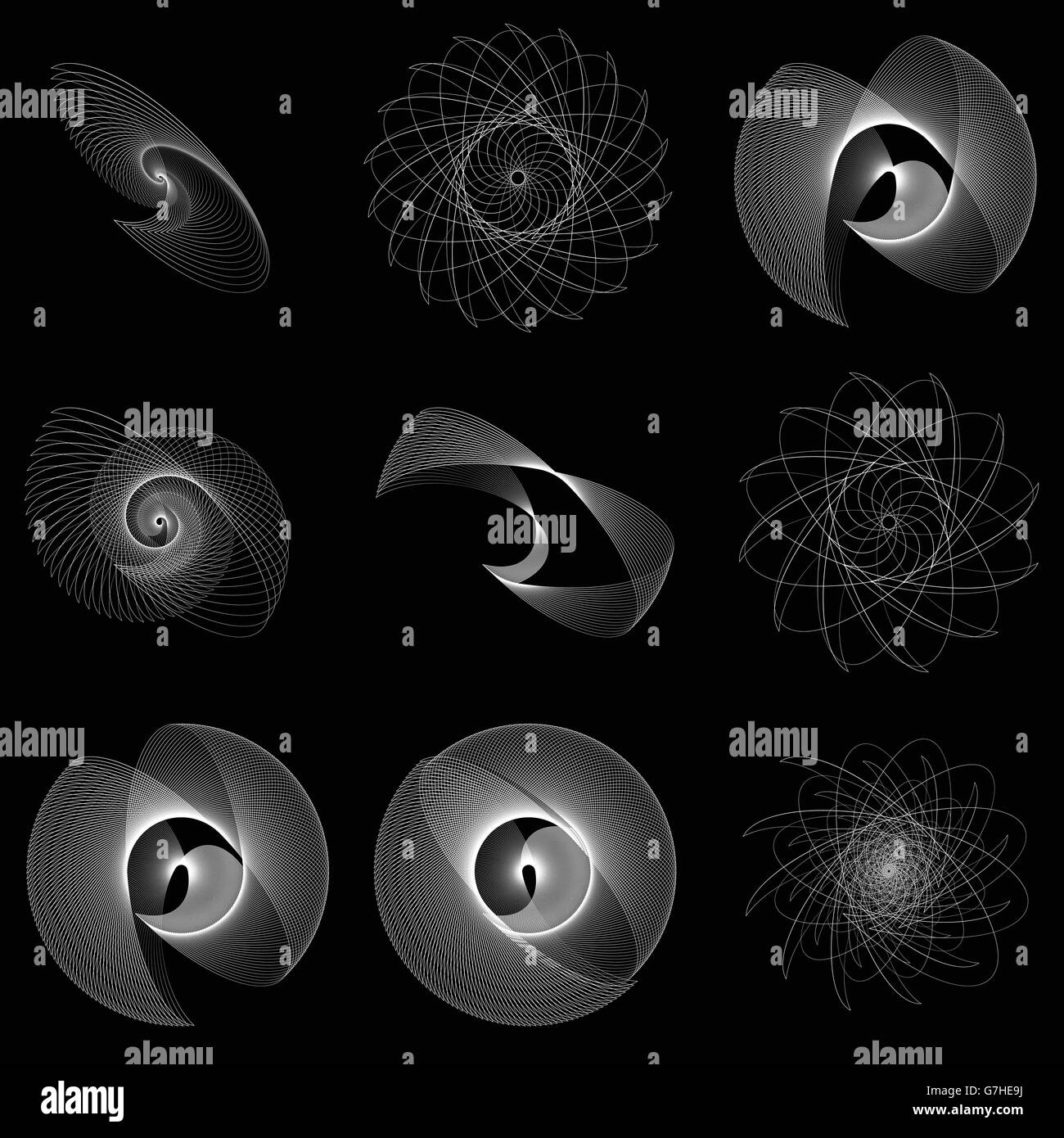 Geometric spiral. Volute, helix elements. Abstract geometric ...