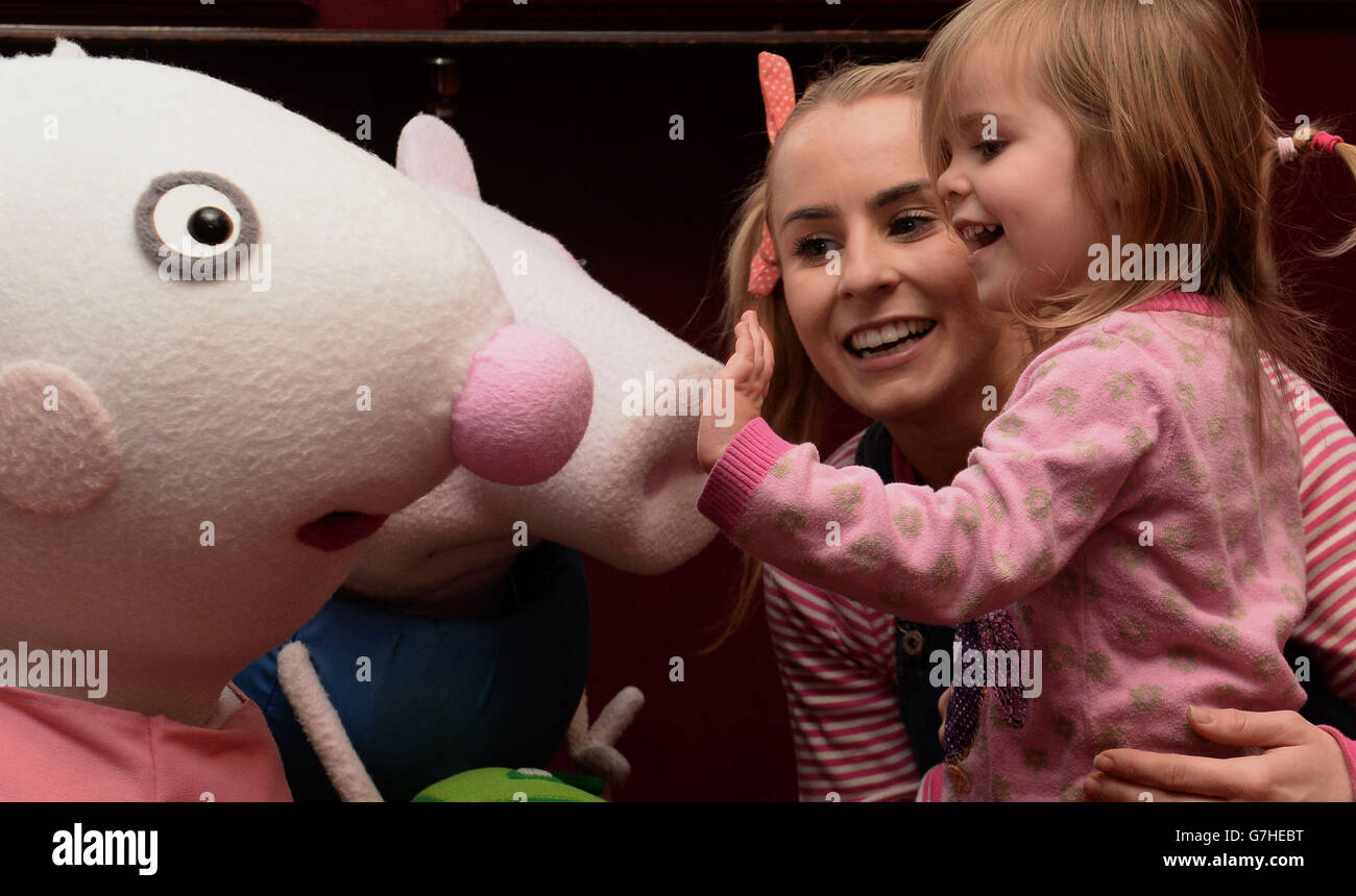 Eva Milner (right) meets cast members with Emma Grace Arends during the ...